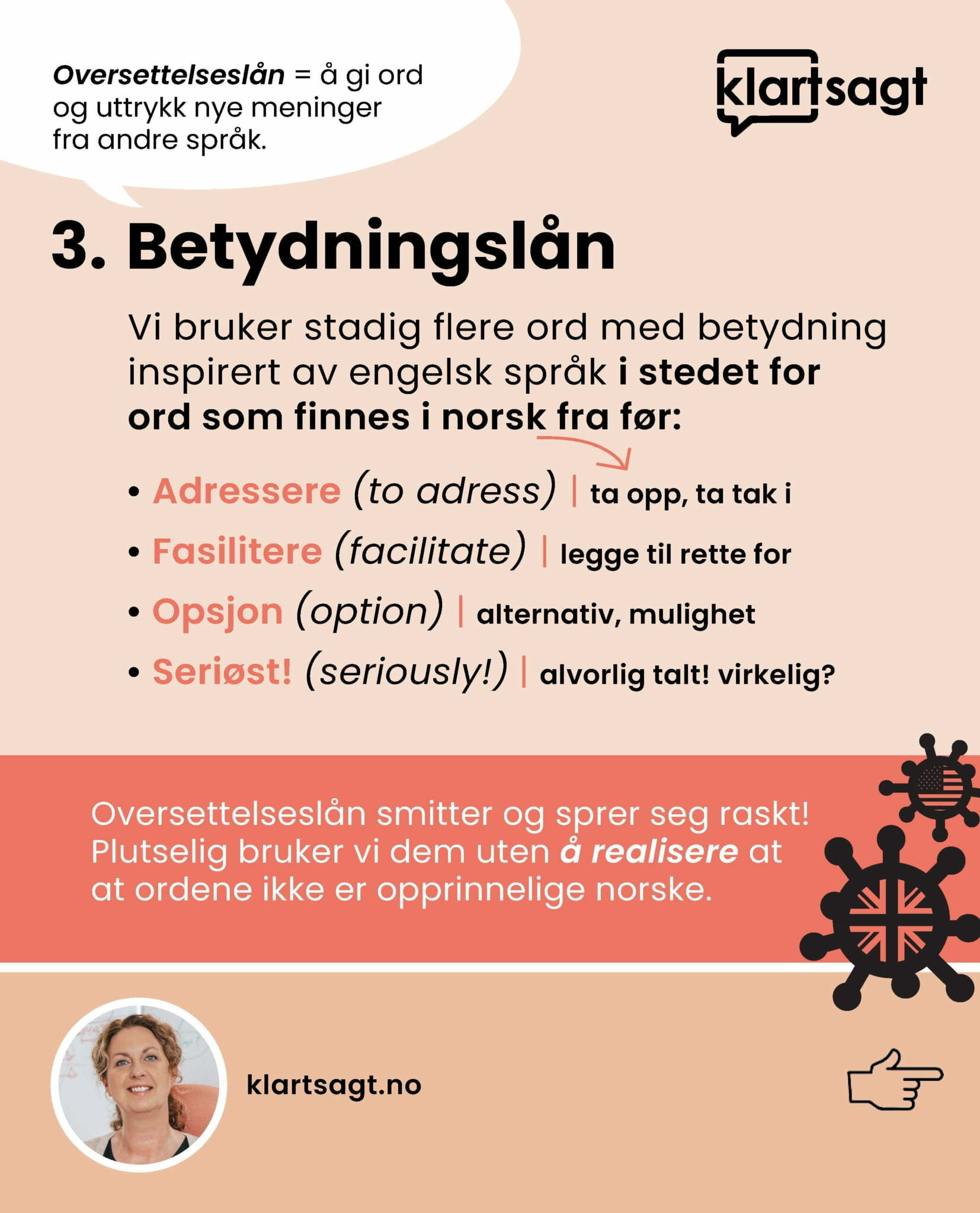 Symptomer på anglifisert skriving - Klart Sagt