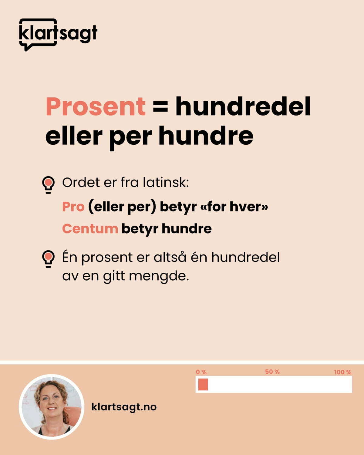 100 % klar og korrekt prosentformidling - Klart Sagt