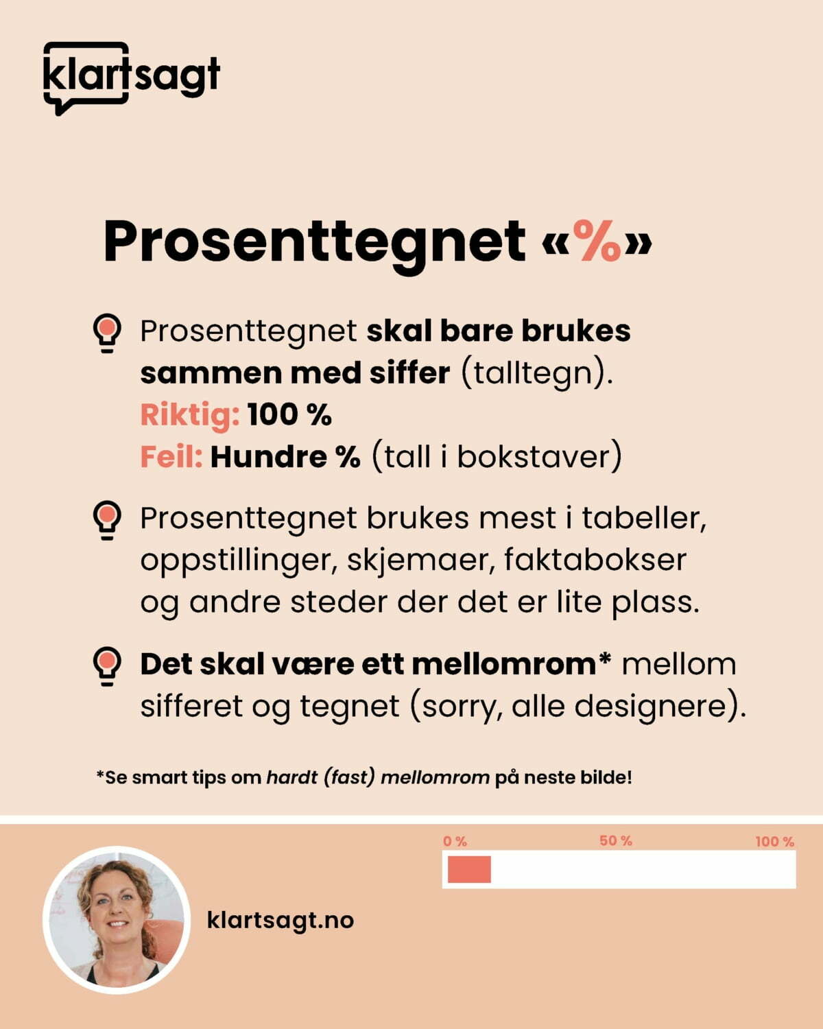 100 % klar og korrekt prosentformidling - Klart Sagt