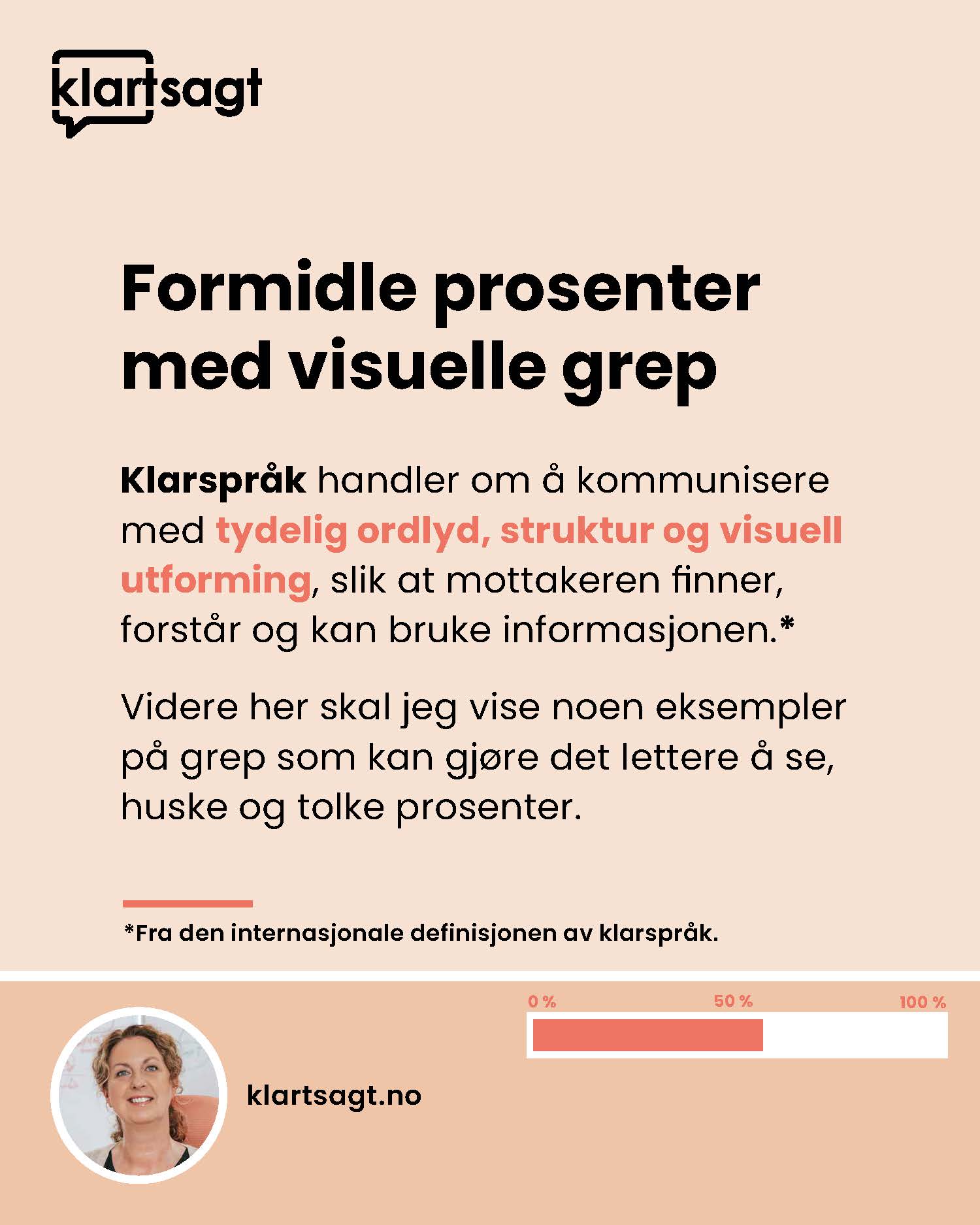 100 % klar og korrekt prosentformidling - Klart Sagt
