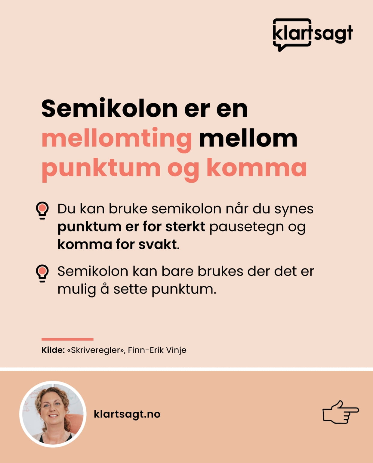 Når bruker vi semikolon? - Klart Sagt